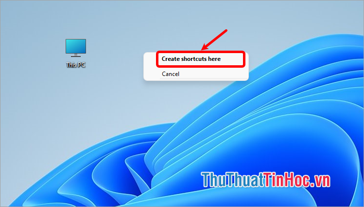 Cách tạo shortcut trên desktop