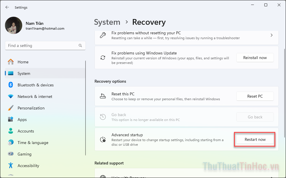 Cách sao lưu dữ liệu trên máy tính Windows 11